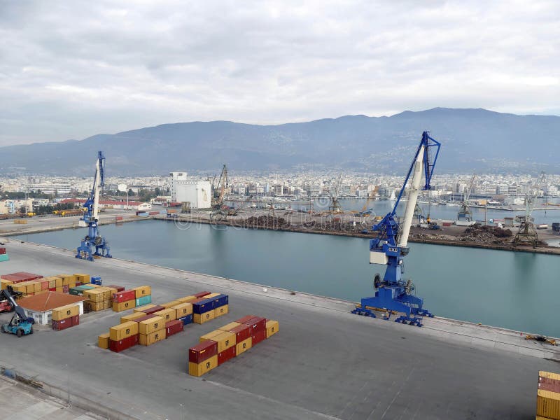Cranes for Cargo Containers on Working Dock Editorial Photography ...