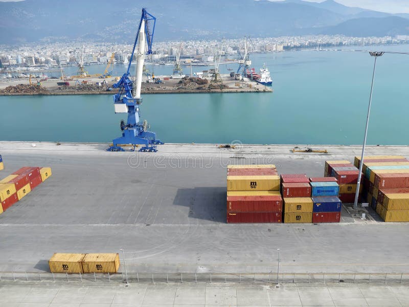 Cranes for Cargo Containers on Working Dock Editorial Photography ...