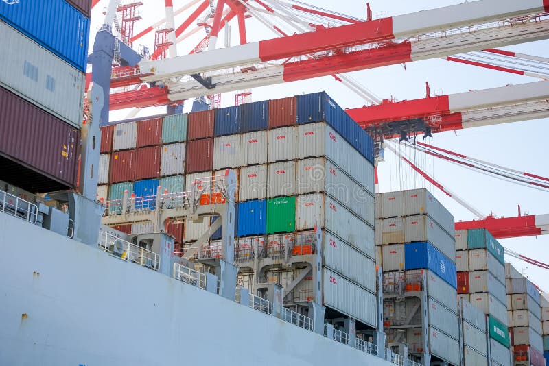 Automated cranes editorial stock photo. Image of port - 178012653 Automated cranes editorial stock photo. Image of port - 178012653