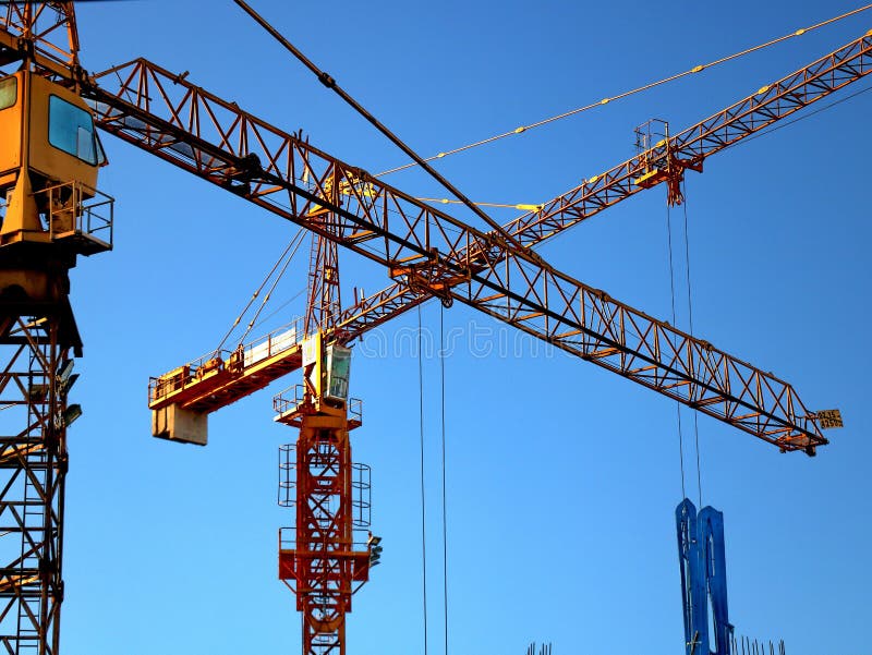 Cranes on the Construction Site Editorial Stock Photo - Image of ...