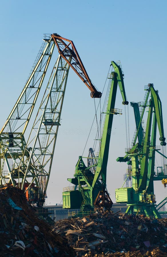 Cranes, Loading Scrap Metal Stock Image - Image of platform, business ...