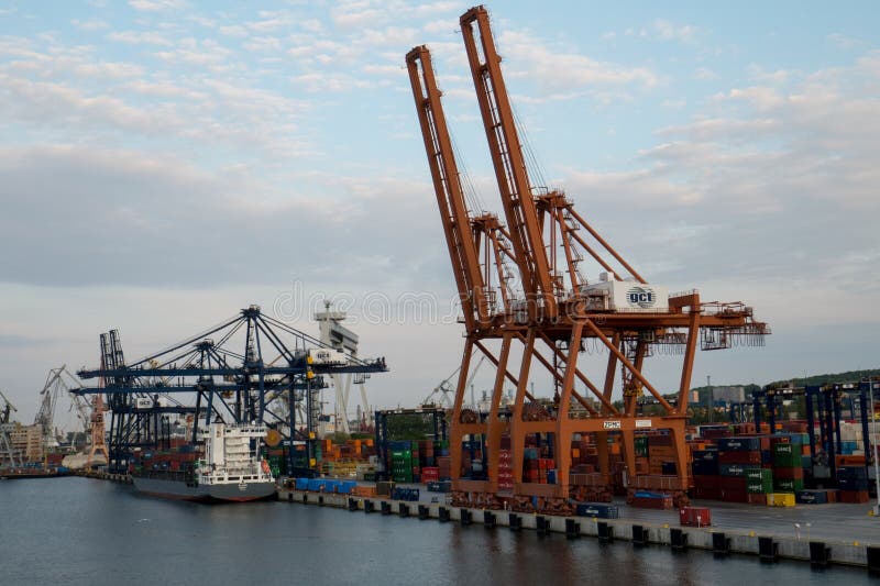 Cranes at the Port of Gdynia Poland Editorial Image - Image of spring, baltic: 337151870
