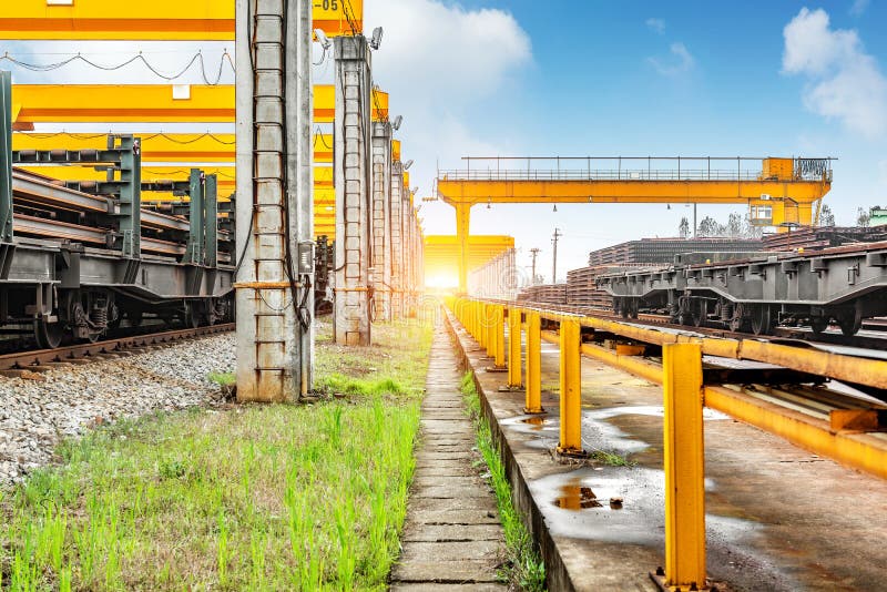 Train unloading dock stock image. Image of commercial - 144879285