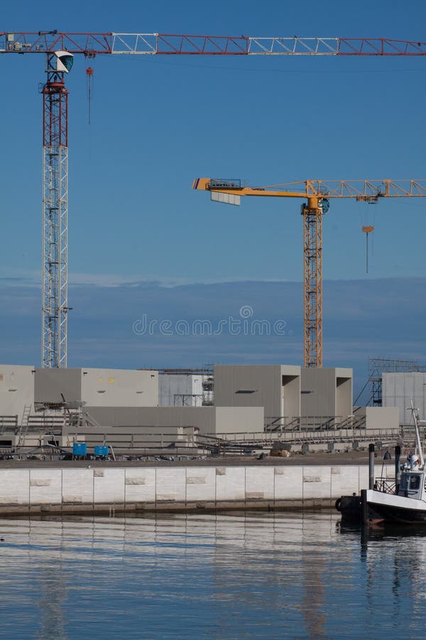 Cranes in a seaport stock image. Image of growth, crane - 38666081