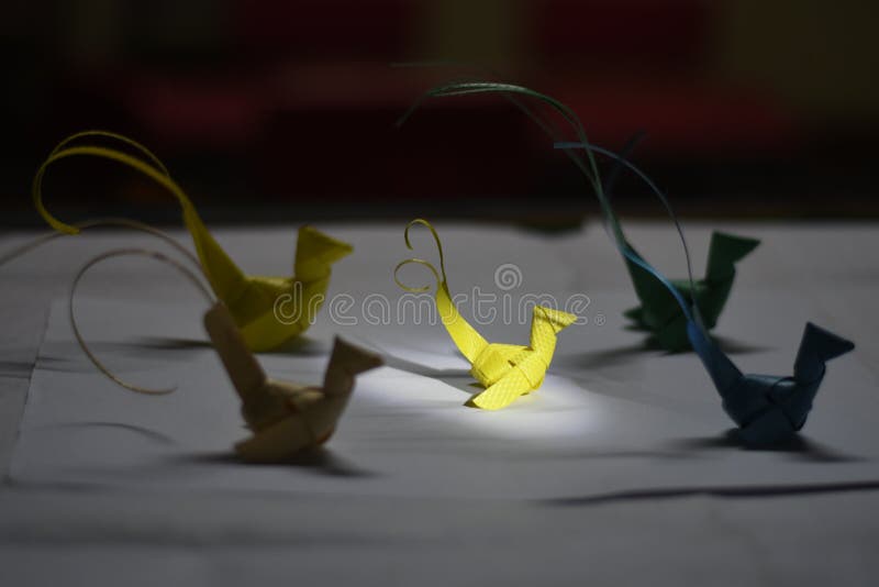 Colourful Many Origami Paper Cranes on White Background Stock Photo ...