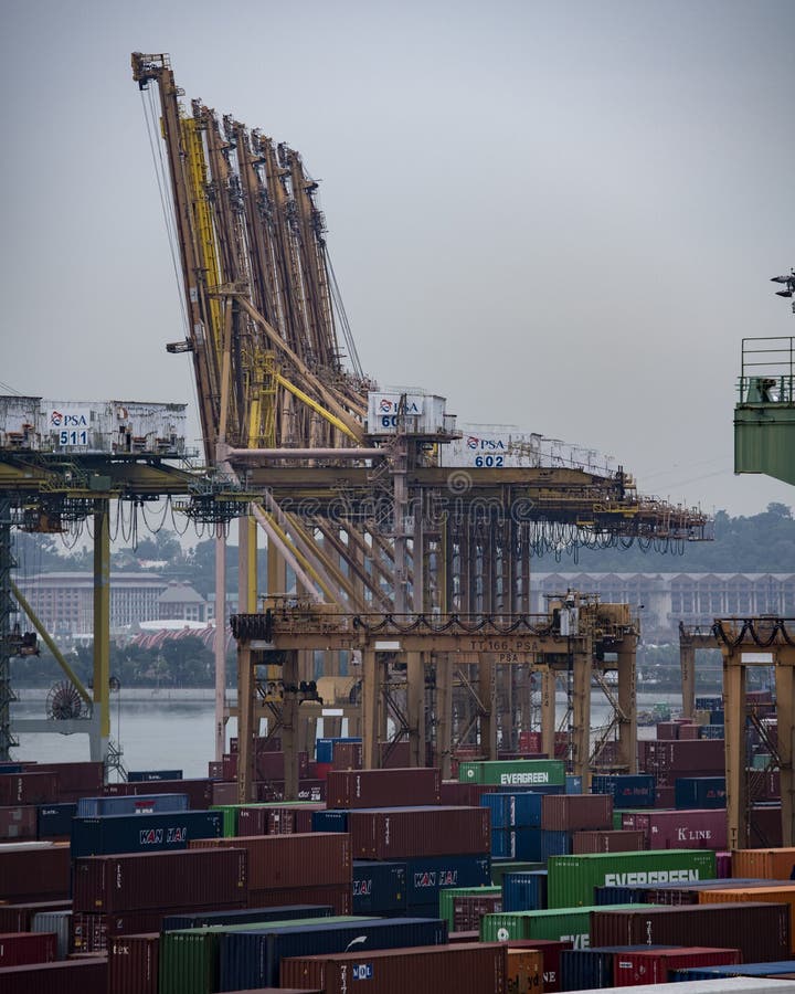 Cranes at work editorial stock image. Image of industry - 247473044