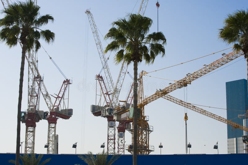 Cranes at work stock image. Image of office, architecture - 4940997