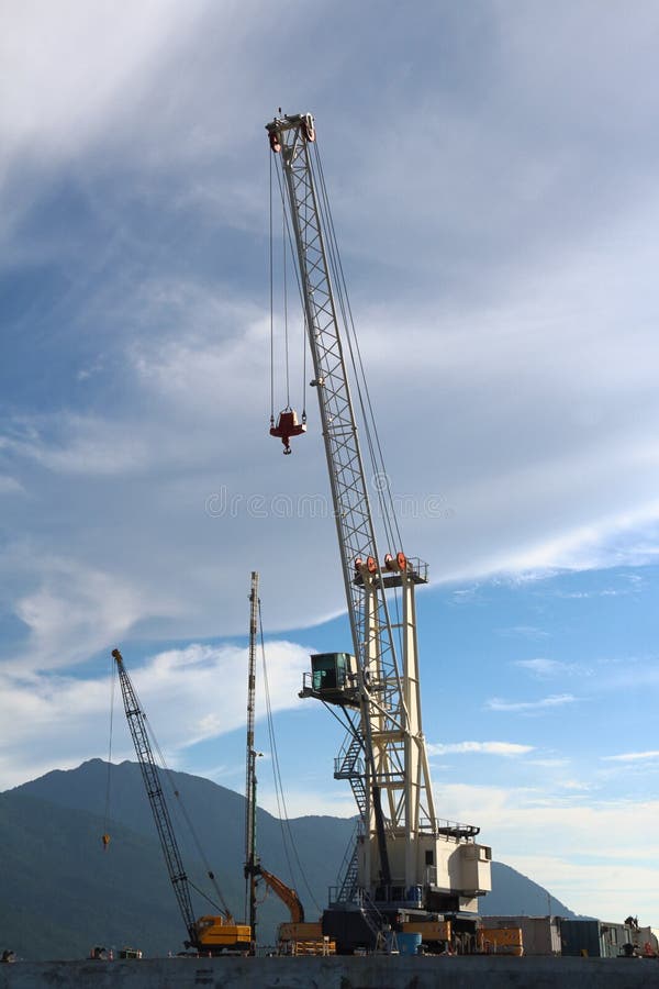 Cranes working stock image. Image of luffing, crane, cranes - 37965445