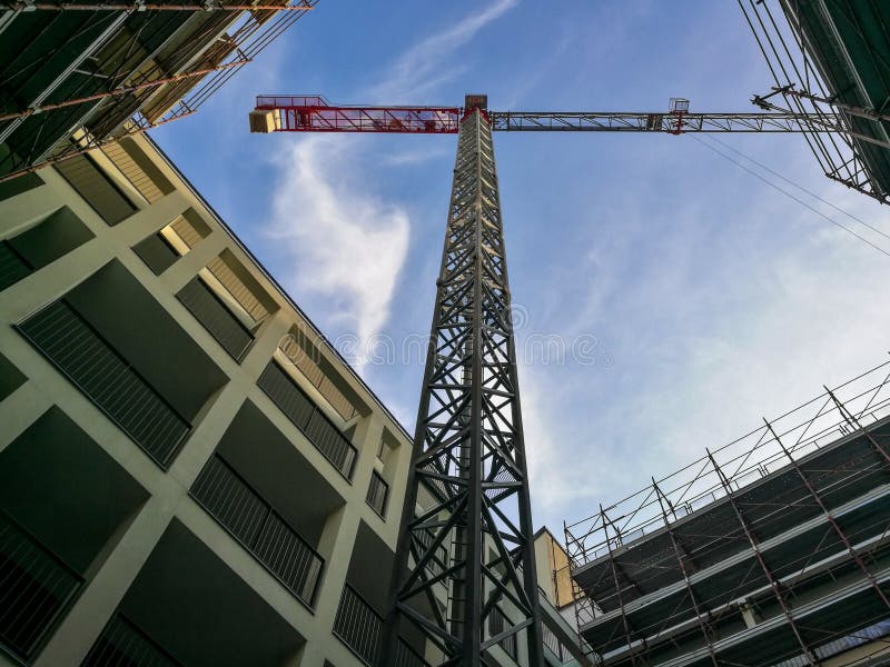 Cranes in the yard stock photo. Image of cranes, industry - 102175912