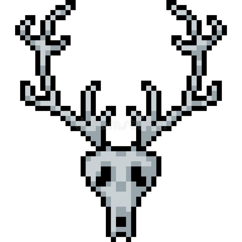 Craniu De Cerb Pixel Vector Stock Vector - Ilustrare din moarte ...