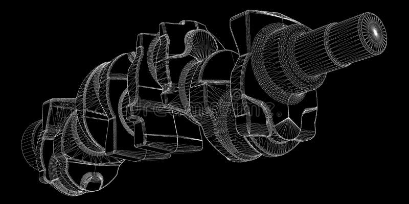 Crankshaft stock illustration. Illustration of steel - 50354577