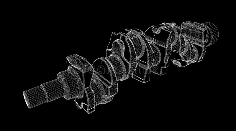 Crankshaft stock illustration. Illustration of steel - 50354577