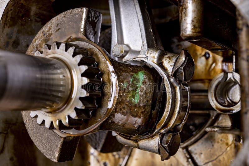 A Small Internal Combustion Engine Shown in Section. View of the Piston ...