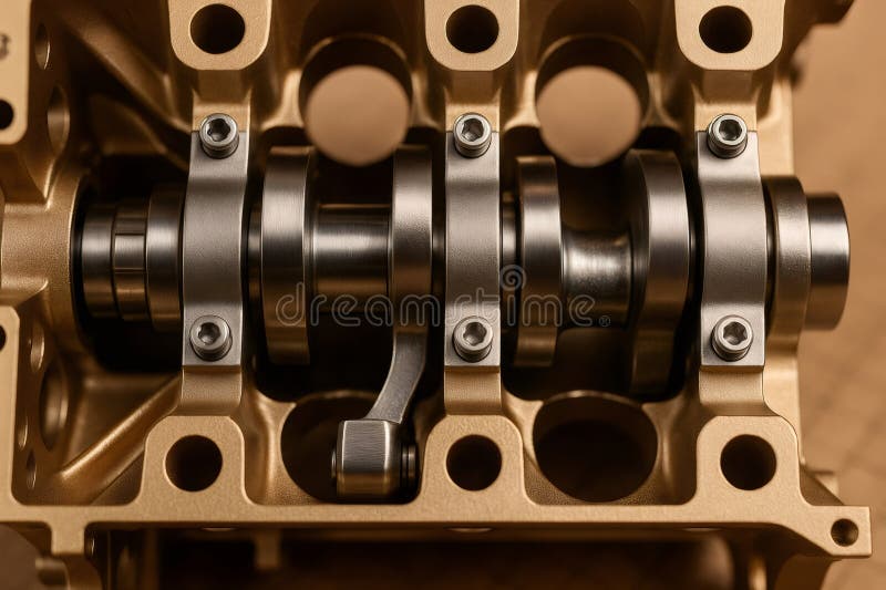 Crankshaft Spinning and Connecting Rods Moving Inside Powerful Engine ...