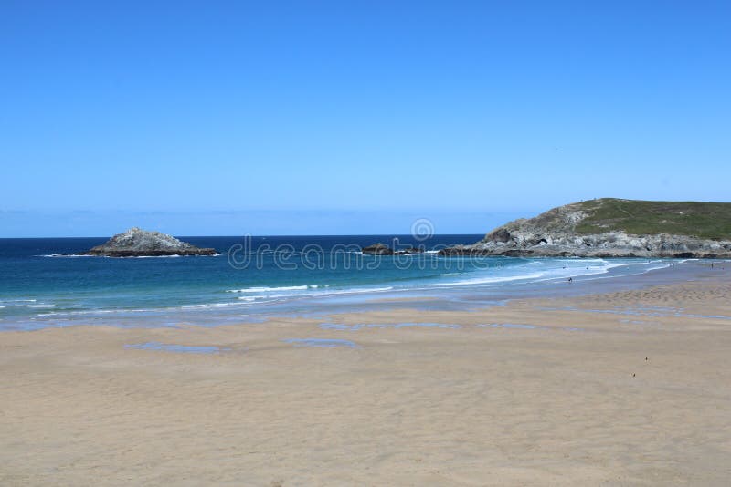 Crantock and the Island Goose, North Cornwall Stock Photo - Image of ...