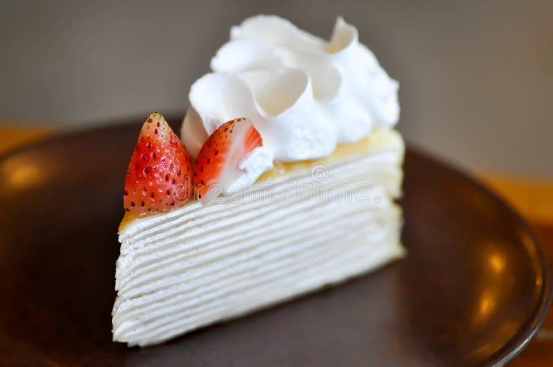 Crape cake or crepe cake stock image. Image of whipped - 135536713