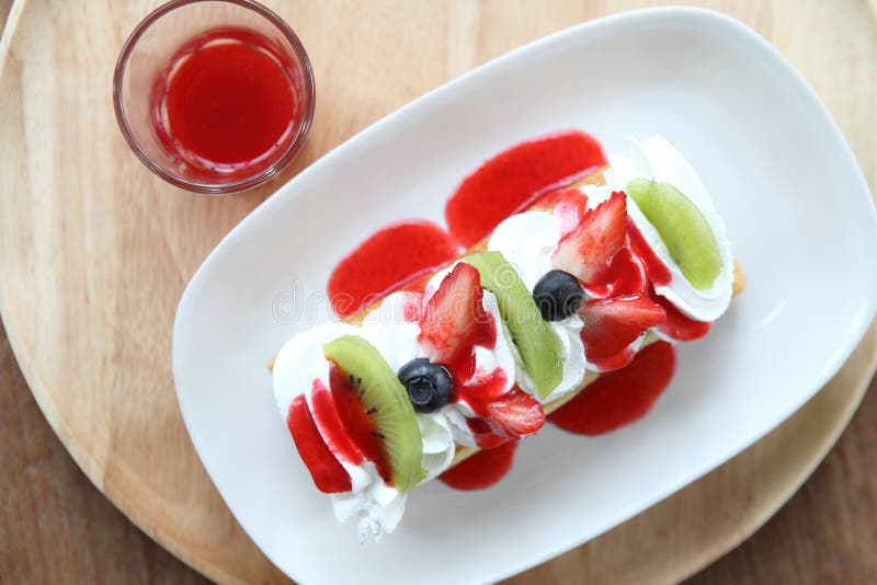 Crape Cake with Fruit, Dessert Stock Image - Image of golden, closeup ...