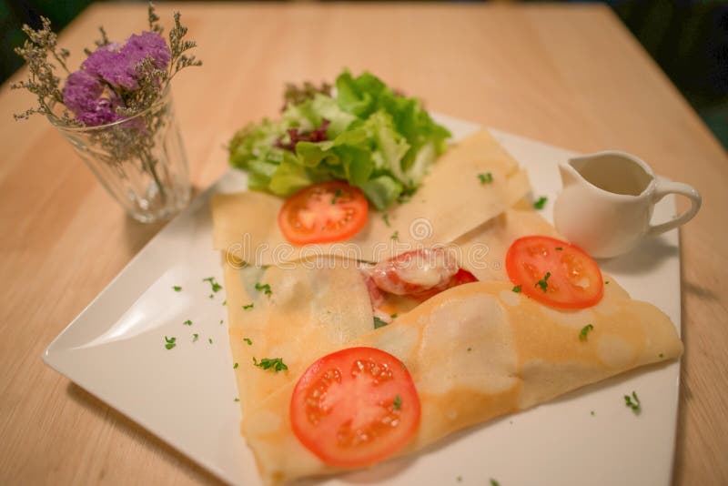 Crape food stock photo. Image of food, pork, stacked - 99863148