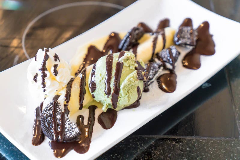 Crape with Ice-cream and Whipped Cream Stock Image - Image of food ...