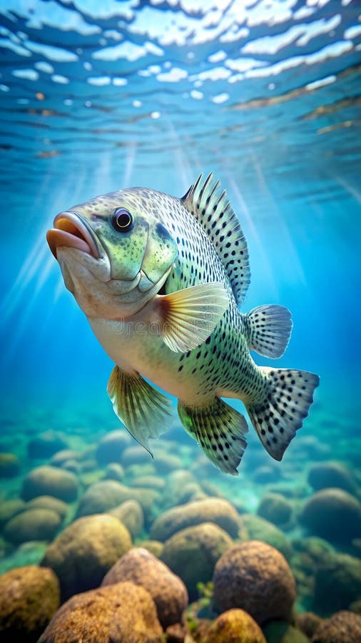 Crappie Fish runs sea stock illustration. Illustration of nature ...