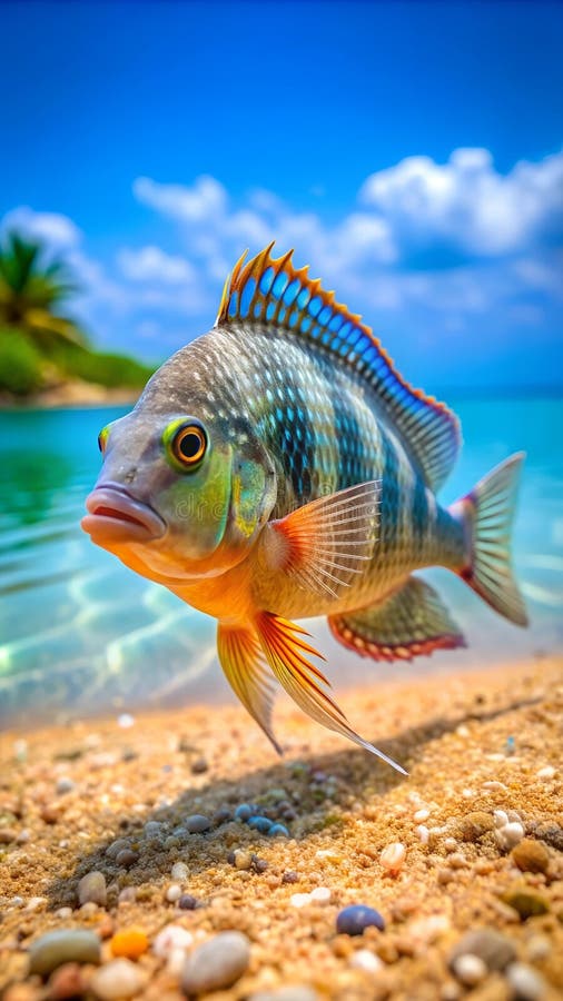 Crappie Fish sits village stock illustration. Illustration of flat ...