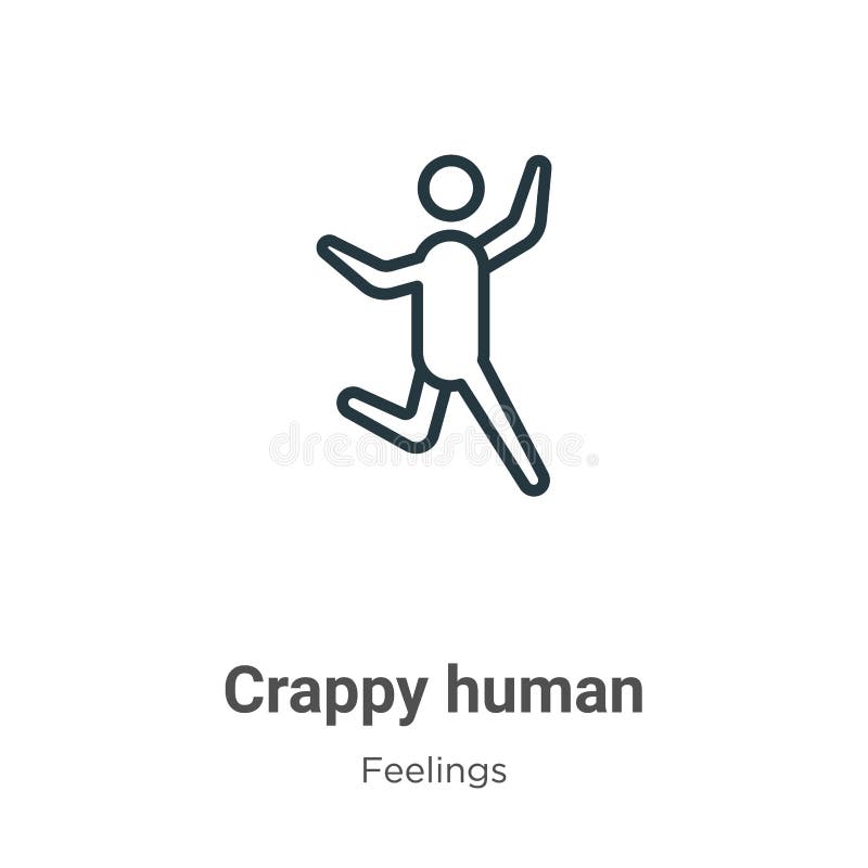 Crappy Human Outline Vector Icon. Thin Line Black Crappy Human Icon ...