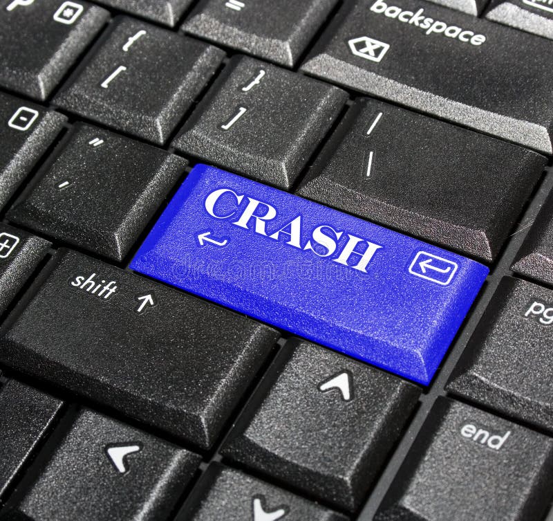 Crash button. stock image. Image of equipment, laptop - 3218045
