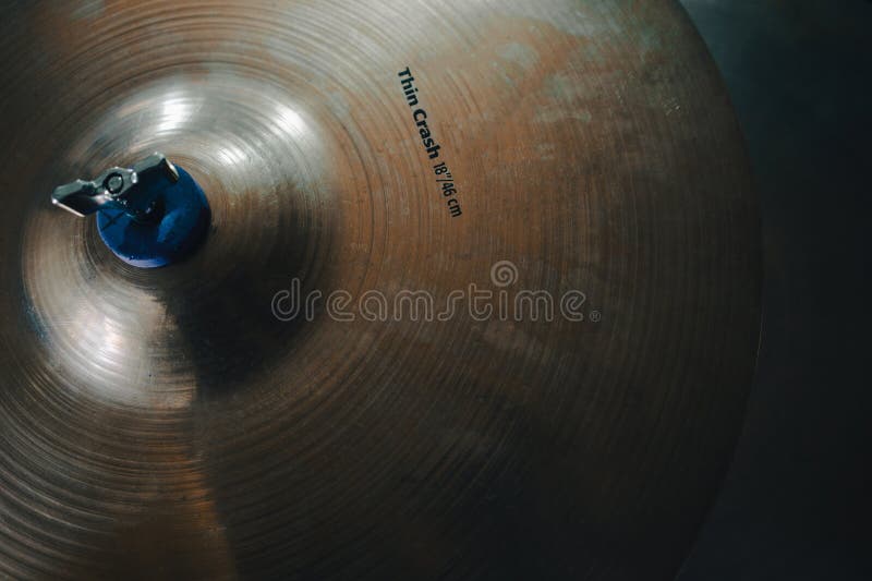 Crash cymbal details editorial stock photo. Image of plate - 392030473