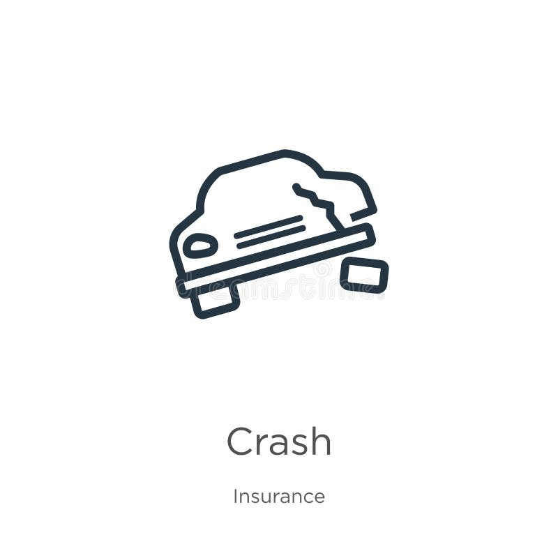 Crash Icon. Thin Linear Crash Outline Icon Isolated On White Background ...