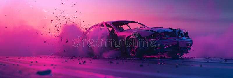 Crash Involving an Older, Potentially Poorly Maintained Vehicle. Stock ...