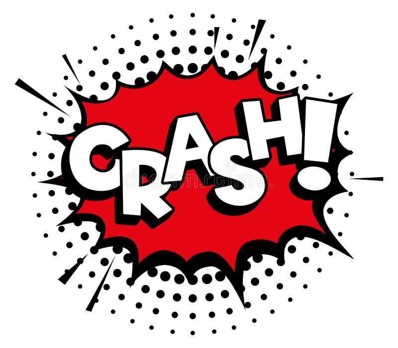Crash Sticker in Pop Art Style. Explosion Comic Shape Stock Vector ...