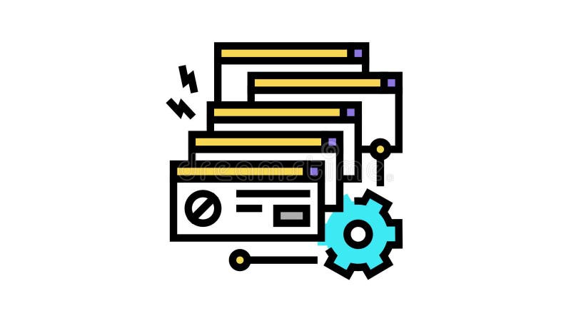 Crash System Color Icon Animation Stock Video - Video of cloud, digital ...