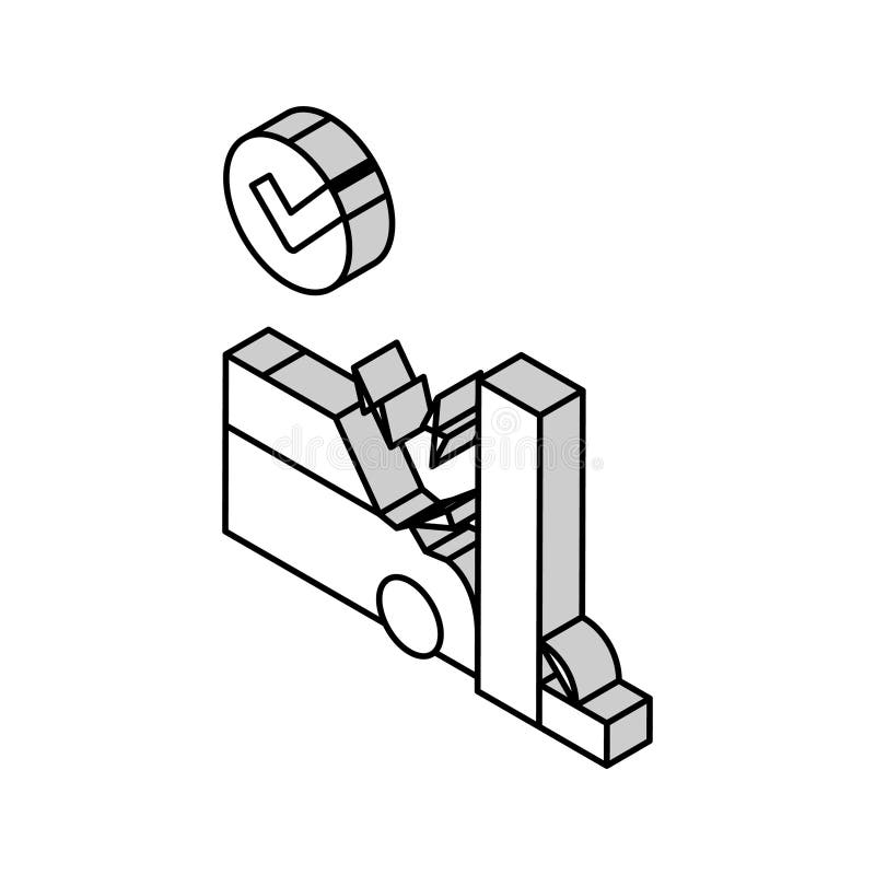 Crash Test Car Isometric Icon Vector Illustration Stock Vector ...
