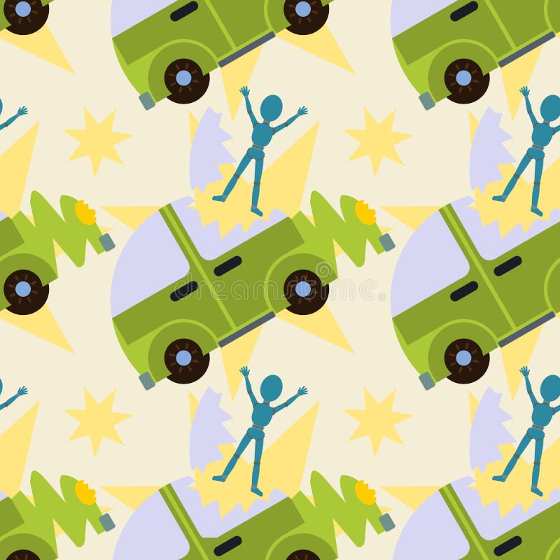 Crash Test Dummy Seamless Background Design Stock Illustration ...