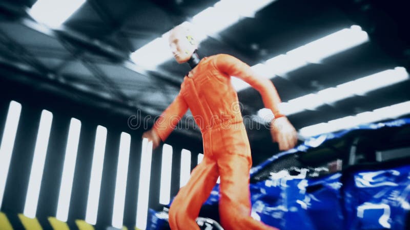 Crash Test Funny Dummy, Mannequin Dancing. Car Crash. Realistic 4k ...