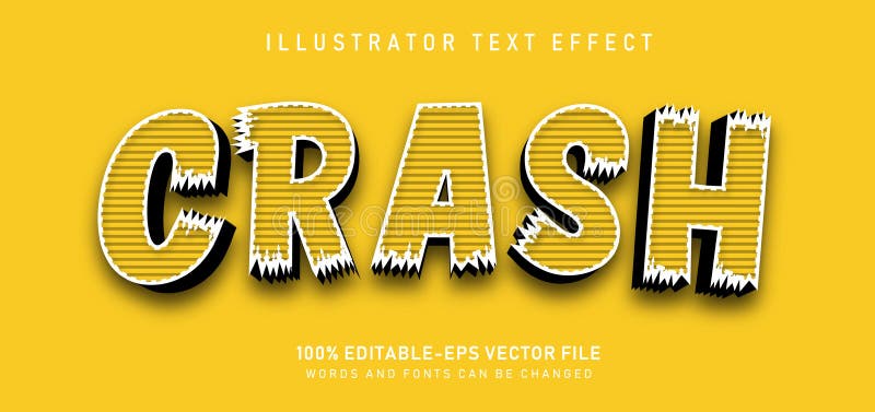 Crash Text Effect Design Vector Stock Vector - Illustration of font ...