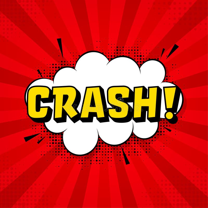 Crash in Vintage Style. Cartoon Style Vector. Pop Art. Vector Text. Wow ...