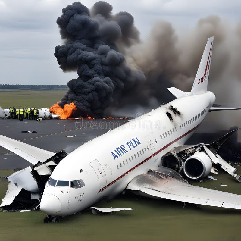 Crashed Airplane, Ai-generatet Stock Illustration - Illustration of ...
