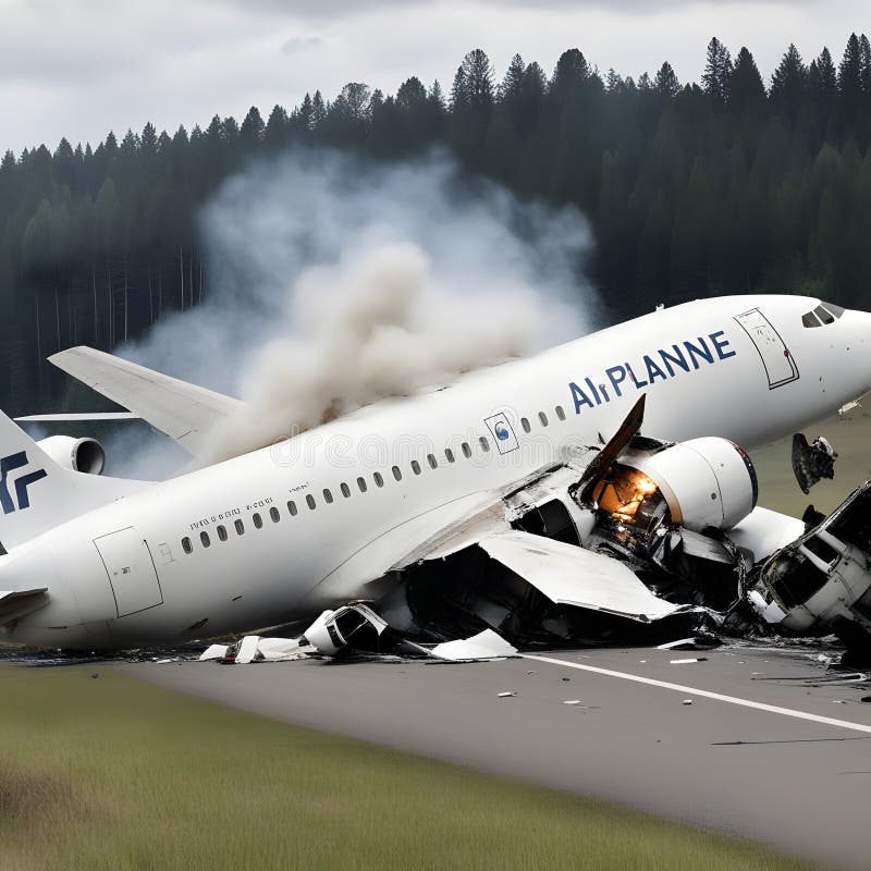 Crashed Airplane, Ai-generatet Stock Illustration - Illustration of ...