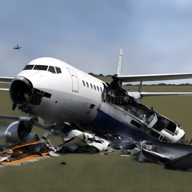 Crashed Airplane, Ai-generatet Stock Illustration - Illustration of ...