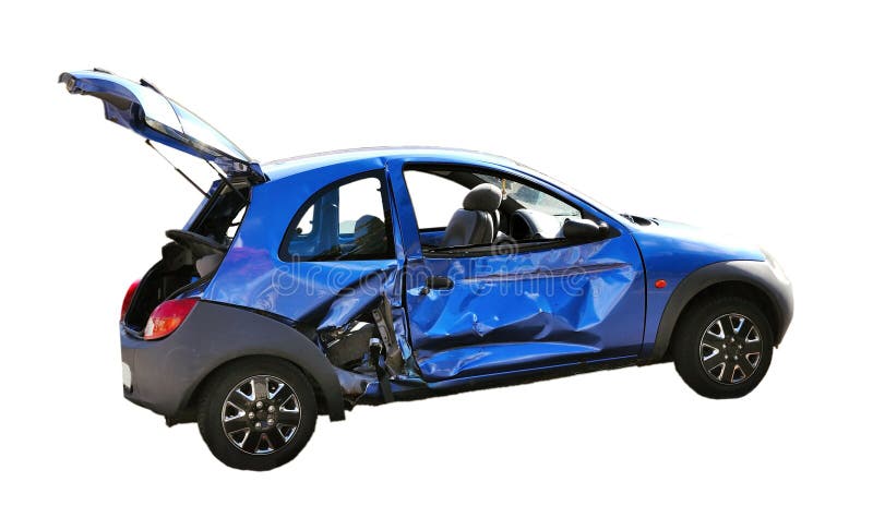 Crashed Car Isolated stock image. Image of white, isolated - 5728001