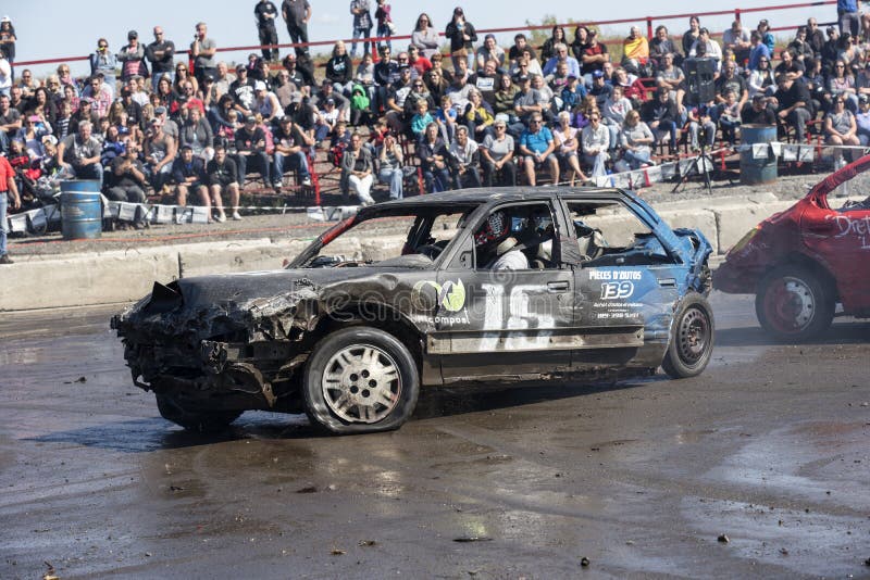 Crashed Cars In Action During Demolition Derby Editorial Photography F8D