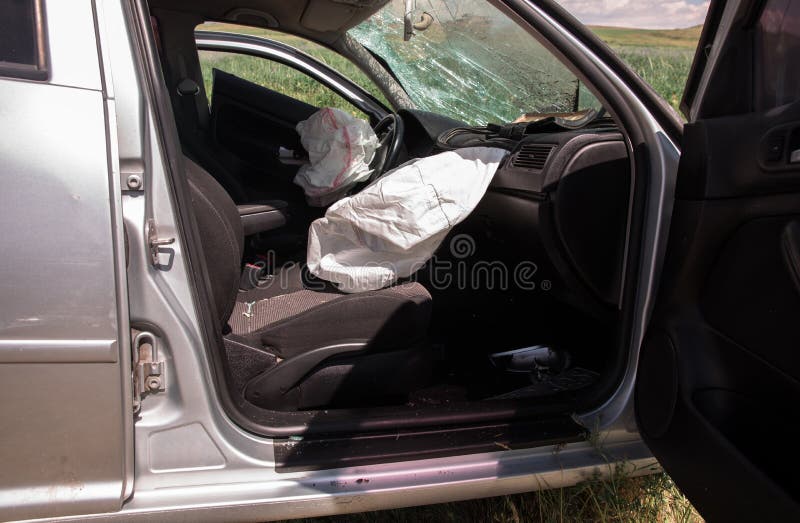 Crashed car`s interior stock image. Image of road, iron - 203413487