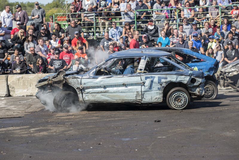 Crashed Cars in Action during Demolition Derby Editorial Stock Photo ...
