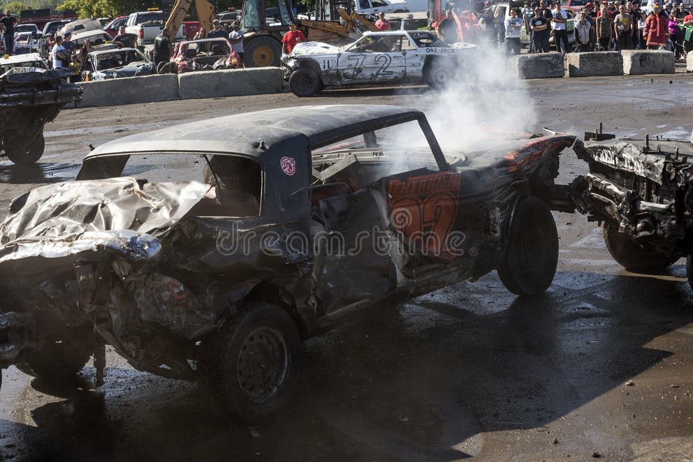 Crashed Cars during Demolition Derby Editorial Photography - Image of ...
