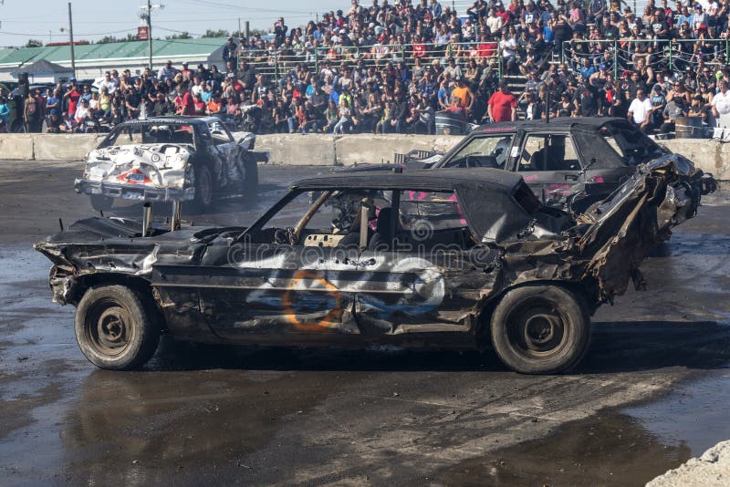 Crashed Car Front End during Demolition Derby Editorial Image - Image ...
