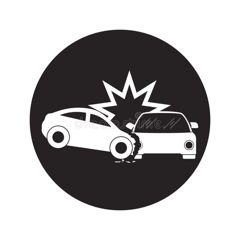 Crashed Cars icon stock vector. Illustration of silhouette - 268655648