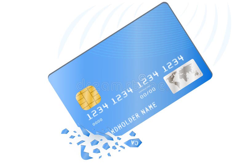 Credit Card Crash stock illustration. Illustration of drop - 20764856