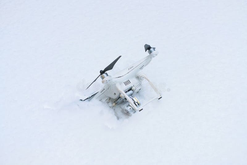 The Crashed Drone. Fallen in Snow. Phantom 3. Editorial Stock Image ...