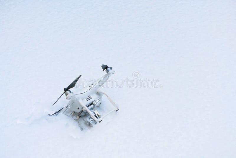The Crashed Drone. Fallen in Snow. Phantom 3. Editorial Photography ...